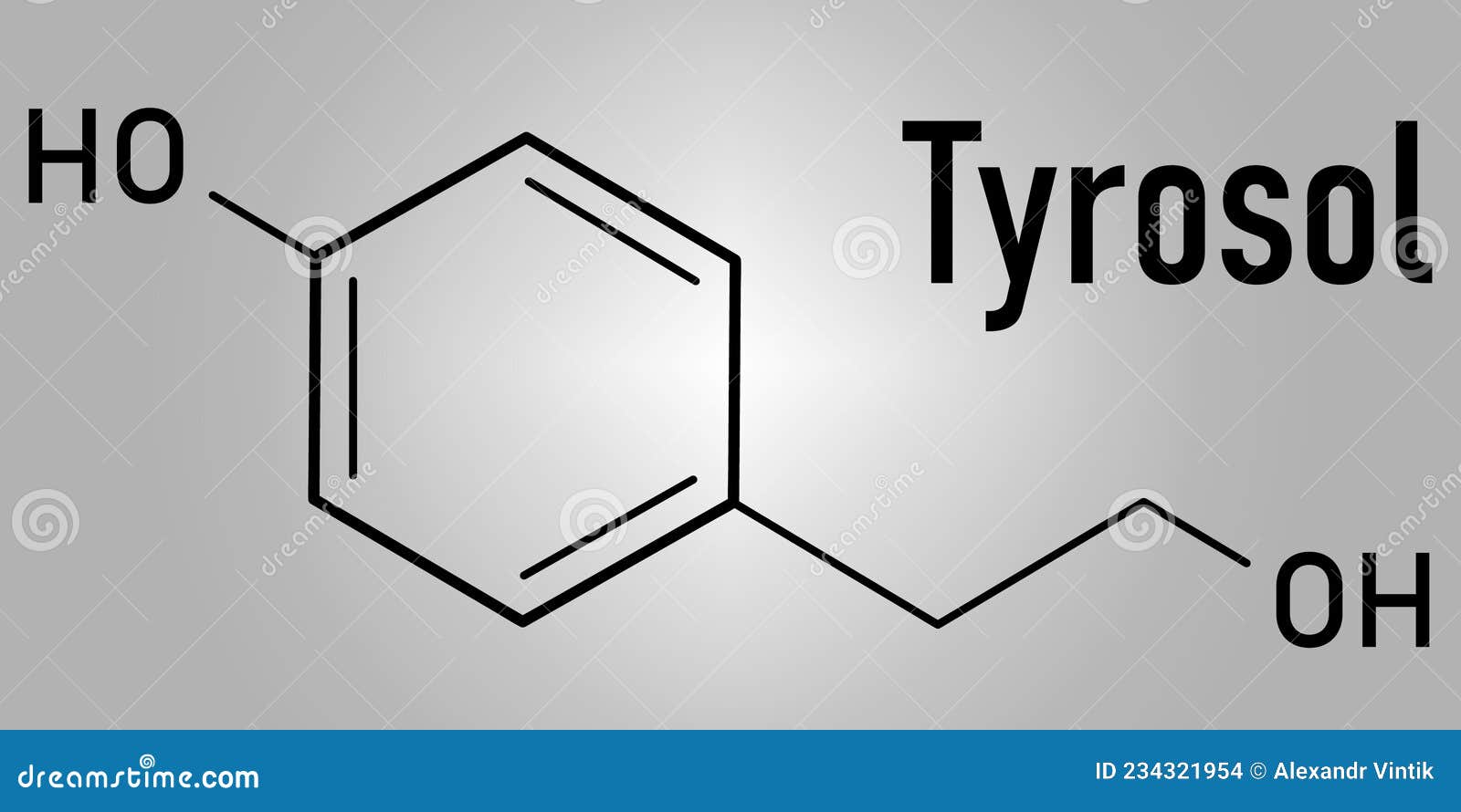 Tyrosol Molecule. Antioxidant Found In Olive Oil. 3D Rendering. Atoms ...