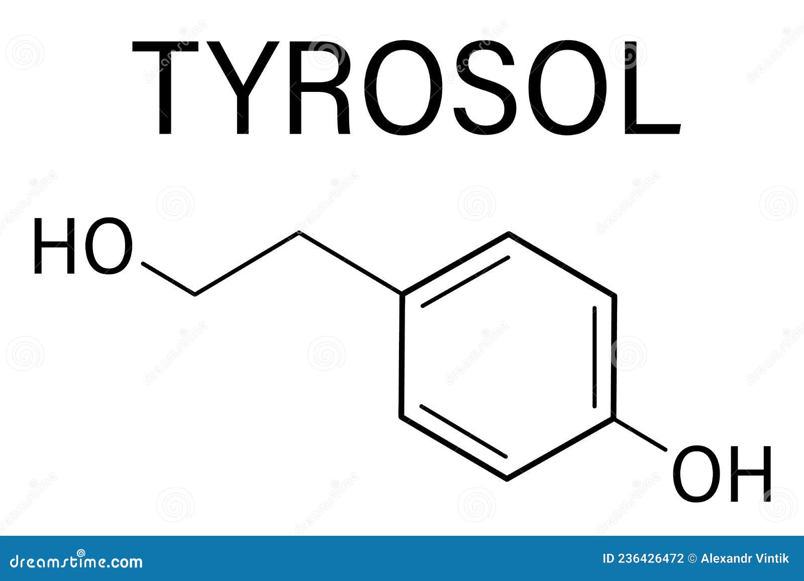 Tyrosol Molecule. Antioxidant Found In Olive Oil. 3D Rendering. Atoms ...