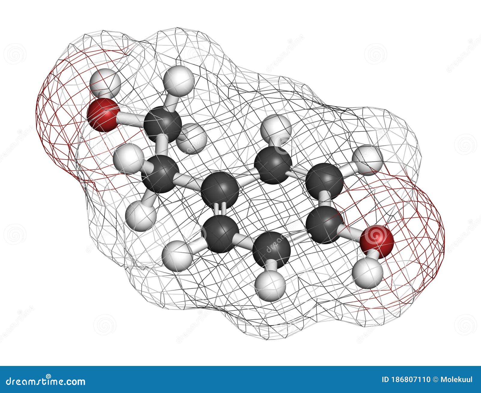 Tyrosol Olive Oil Antioxidant Molecule. 3D Rendering. Atoms Are ...