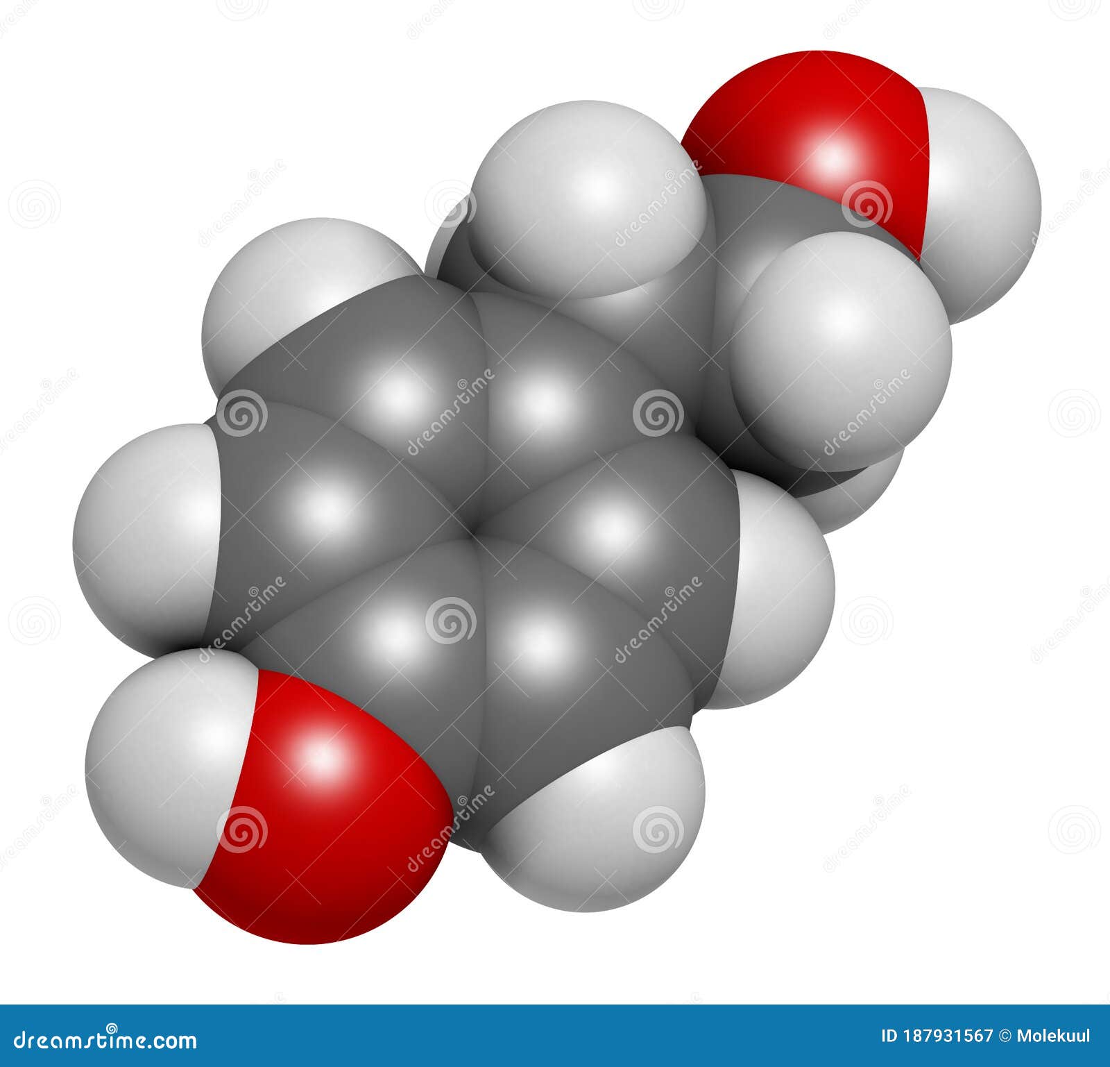 Tyrosol Molecule. Antioxidant Found In Olive Oil. 3D Rendering. Atoms ...