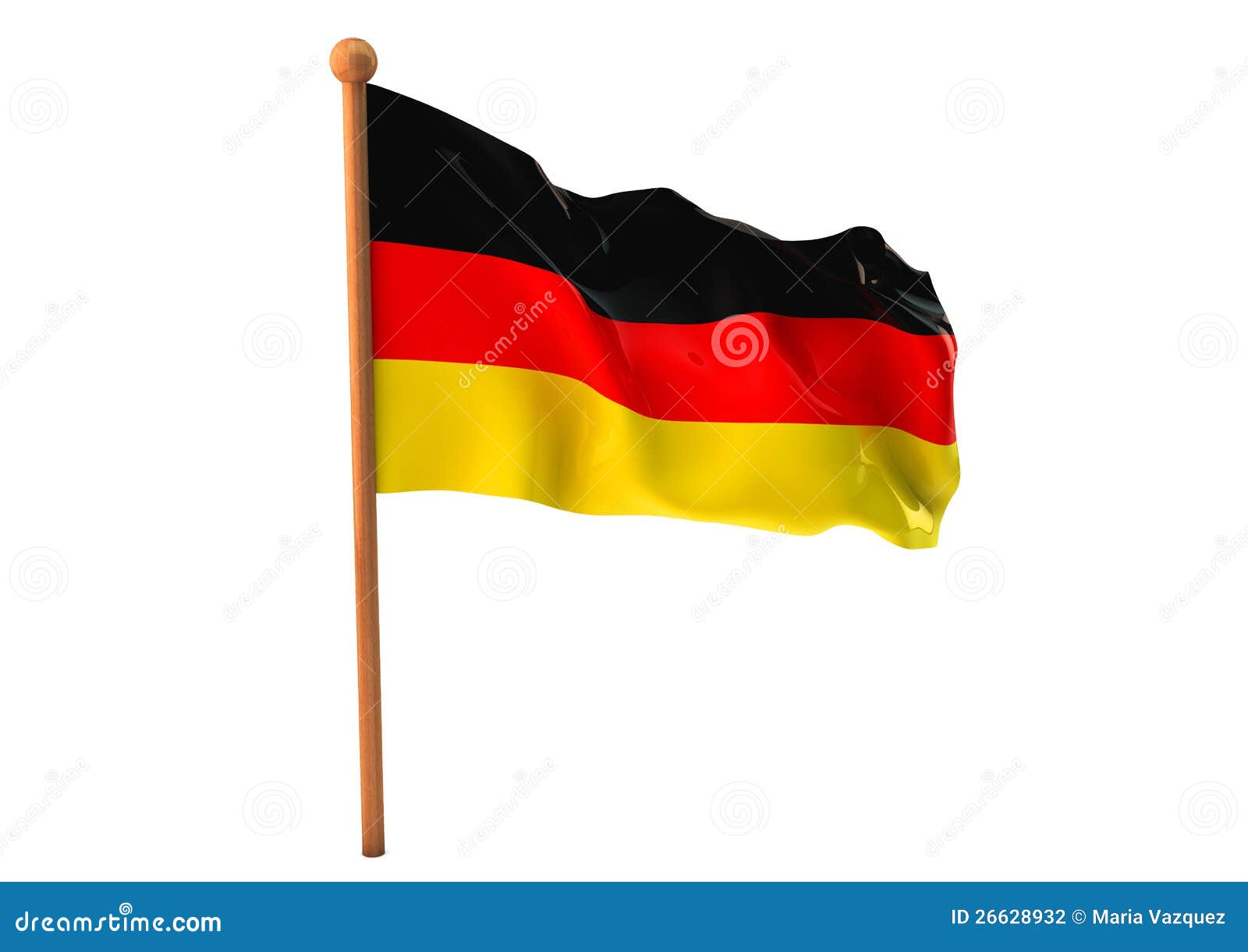 Tysk flagga 3d stock illustrationer. Illustration av land - 26628932