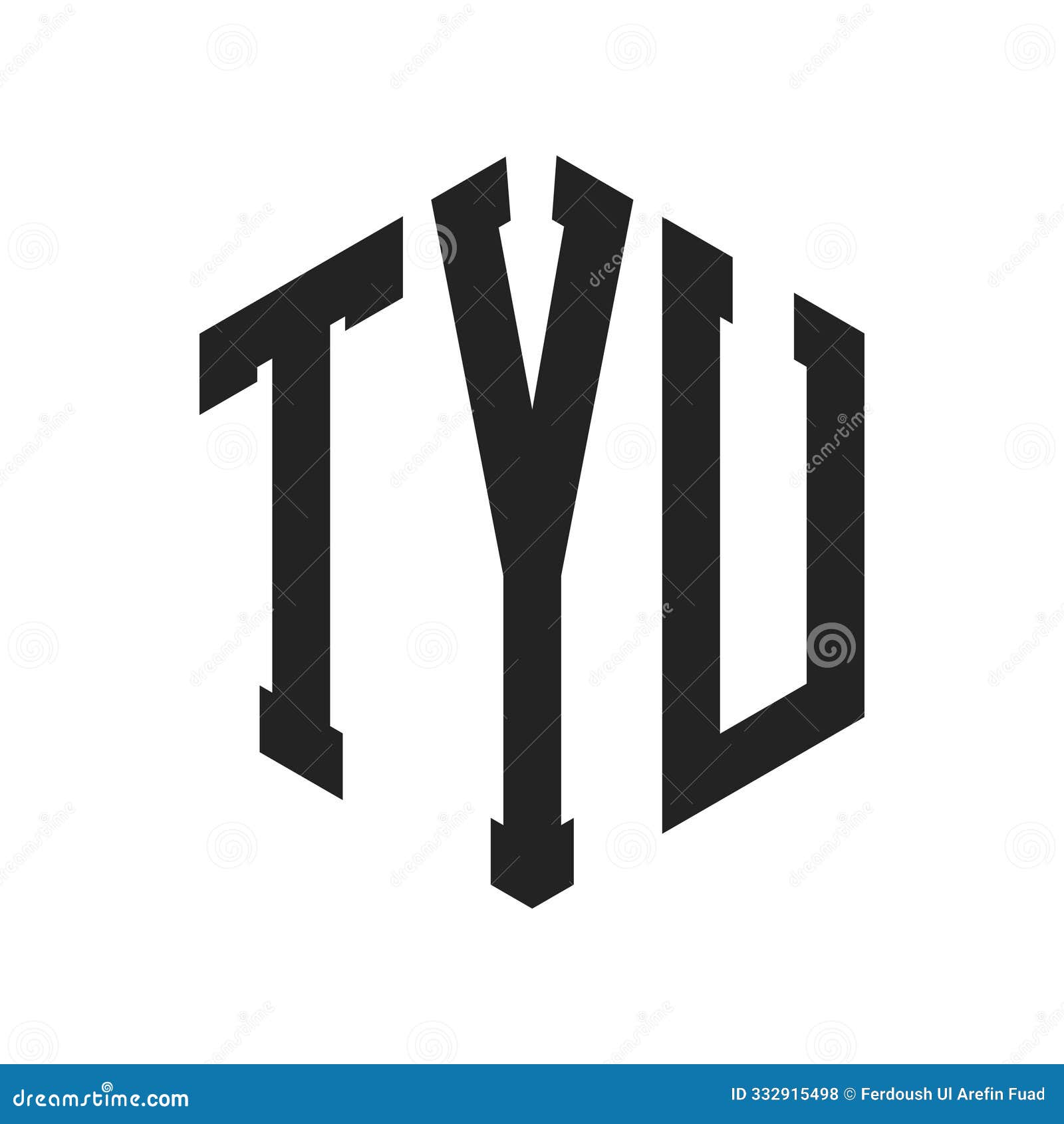 TYU Logo Design. Initial Letter TYU Monogram Logo Using Hexagon Shape ...