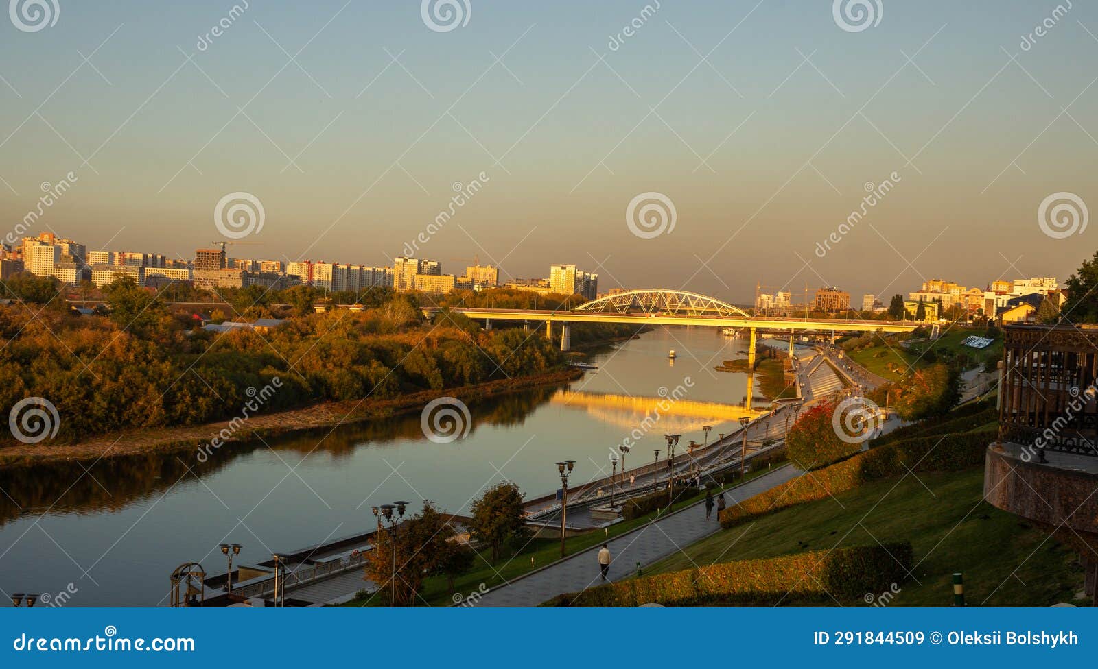 Tyumen City and the Tura River View in the Evening Stock Image - Image ...