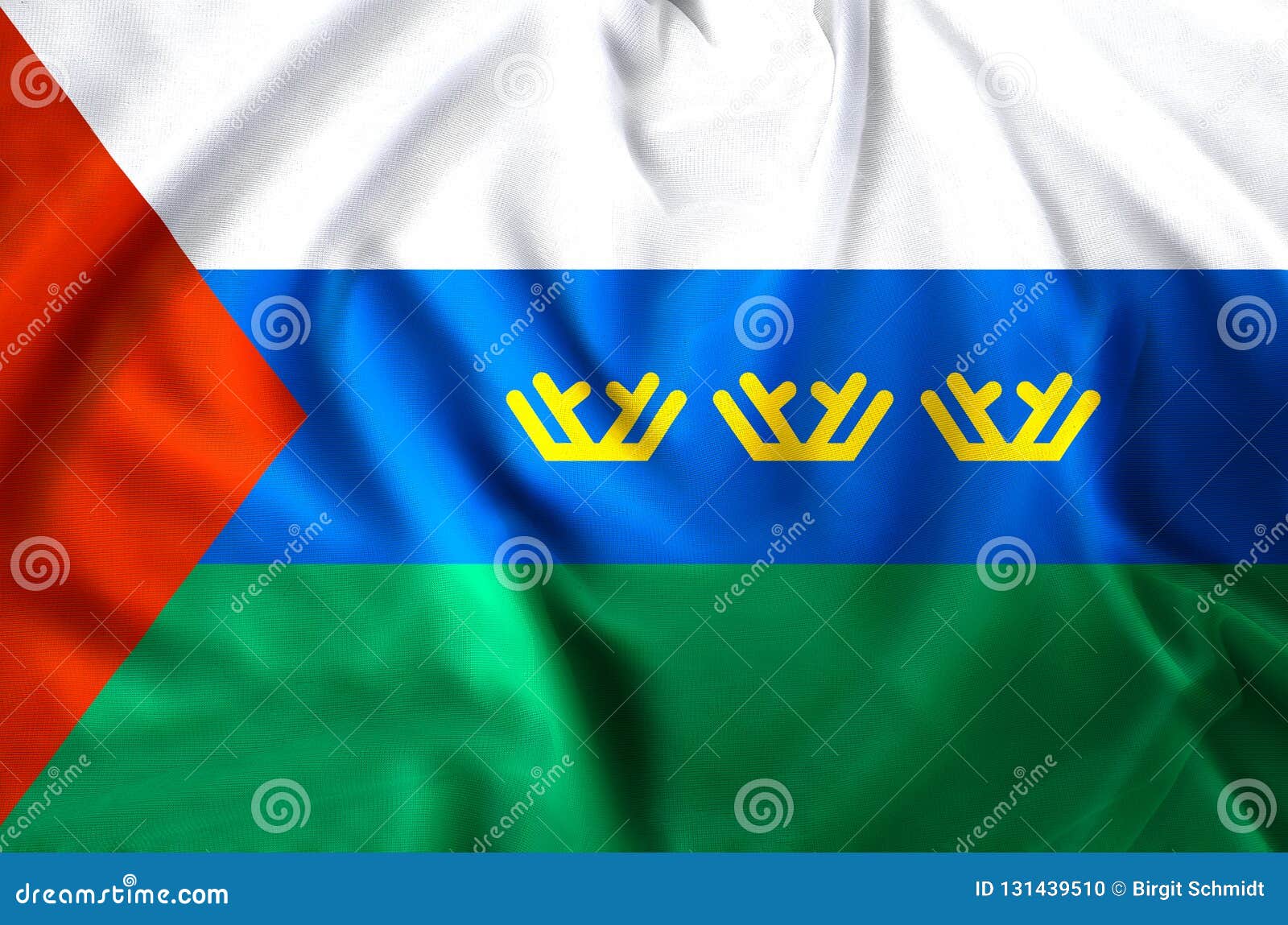 Tyumen-Flaggenillustration stock abbildung. Illustration von ...