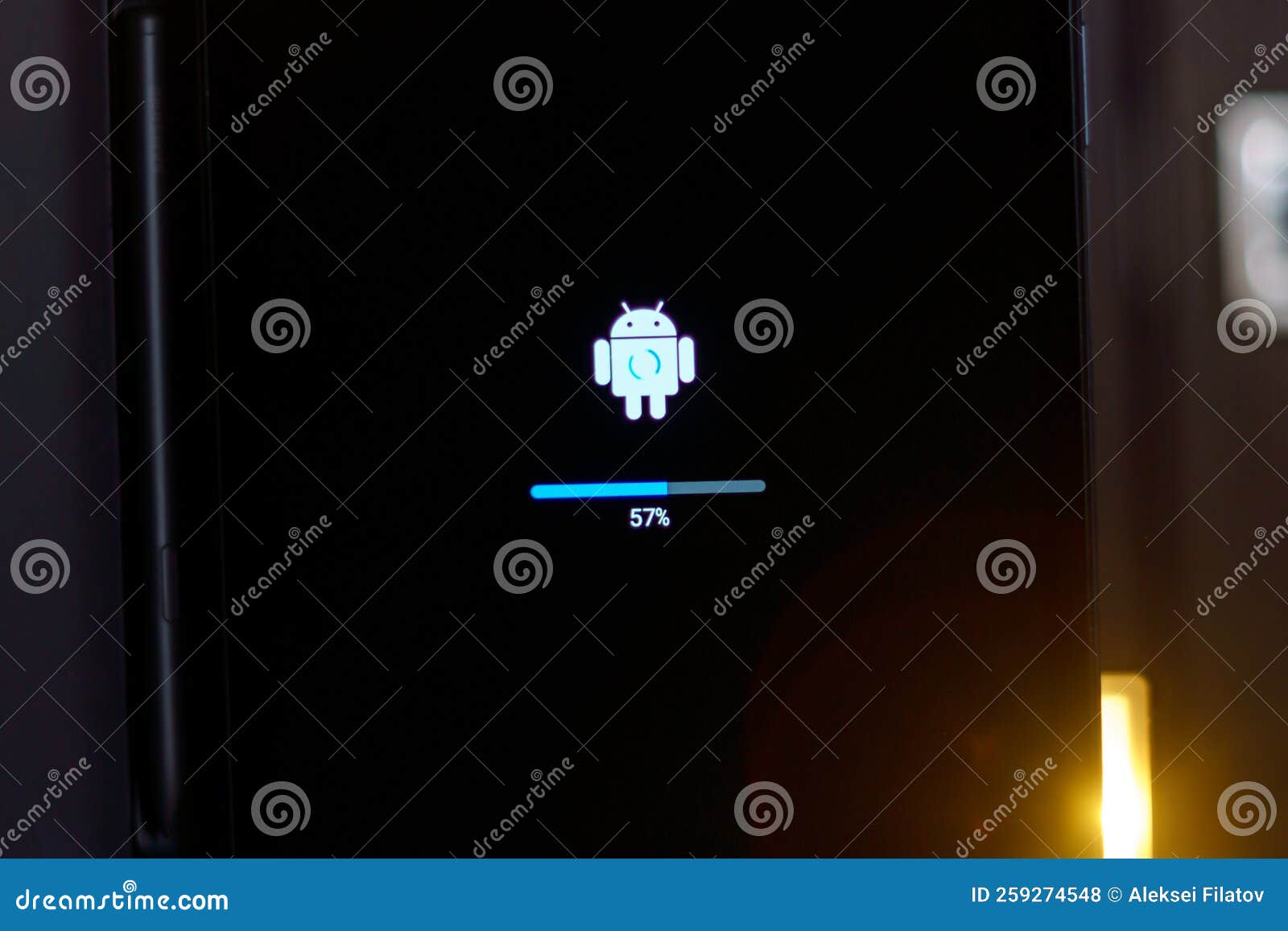 Tyumen, Russia-October 14, 2022: Android Update on the Tablet, Software Update. Android is a ...