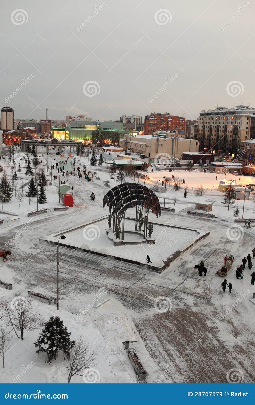 Tyumen in winter stock image. Image of blue, motion, lamp - 28767579