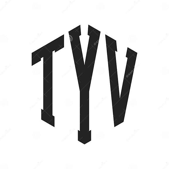 TYV Logo Design. Initial Letter TYV Monogram Logo Using Hexagon Shape ...