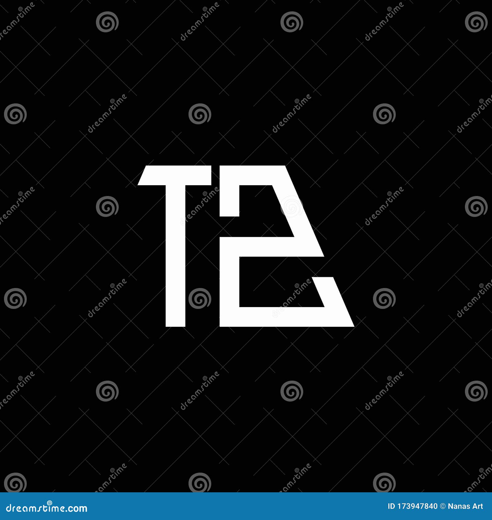 TZ Logo Abstract Monogram Isolated on Black Background Stock Vector ...