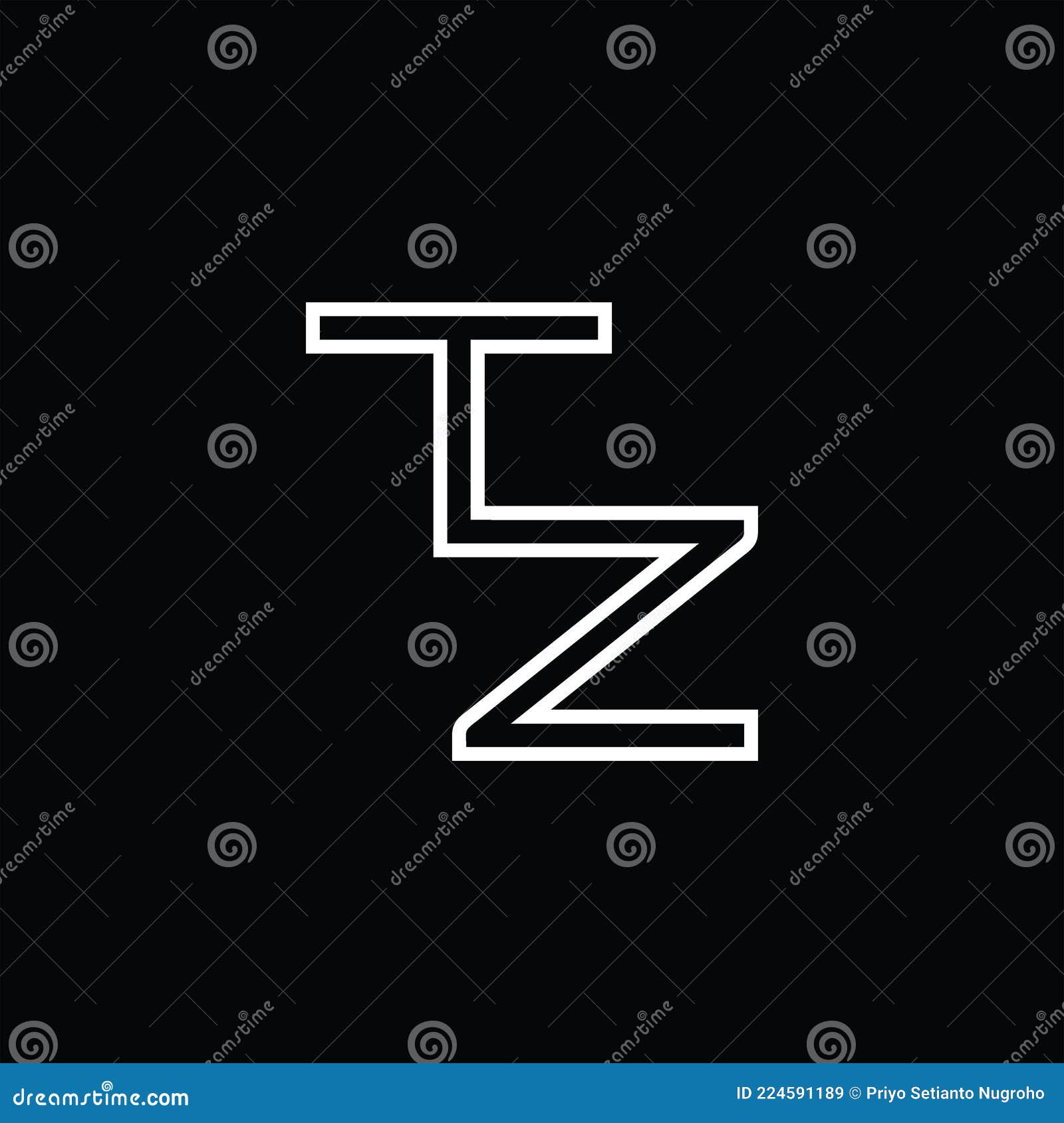 TZ Logo Monogram with Line Style Design Template Stock Vector ...