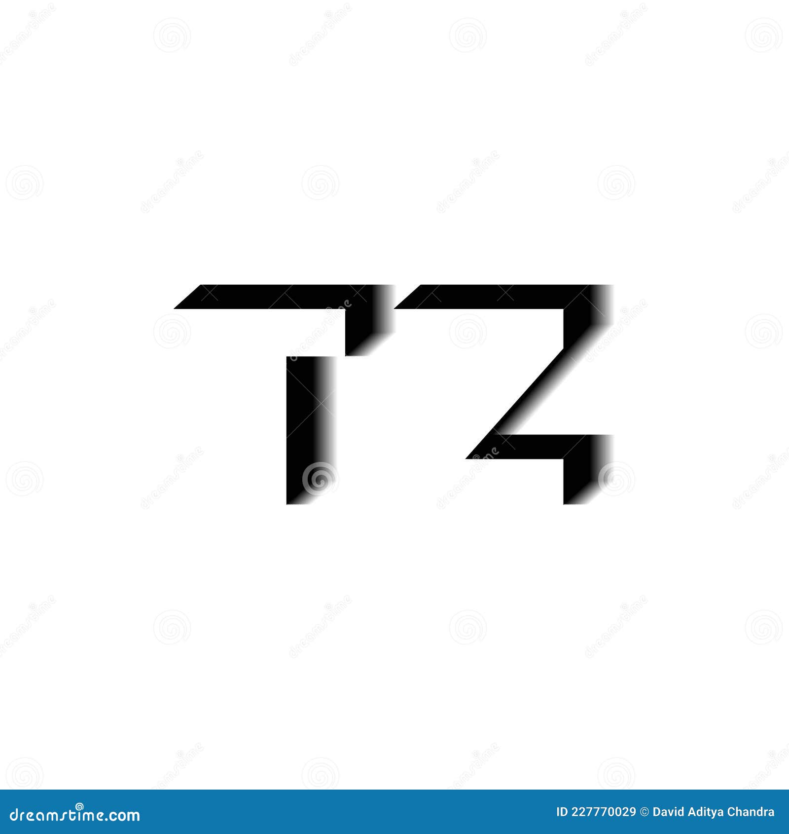 TZ Monogram Shadow Shape Style Stock Vector - Illustration of elegance ...