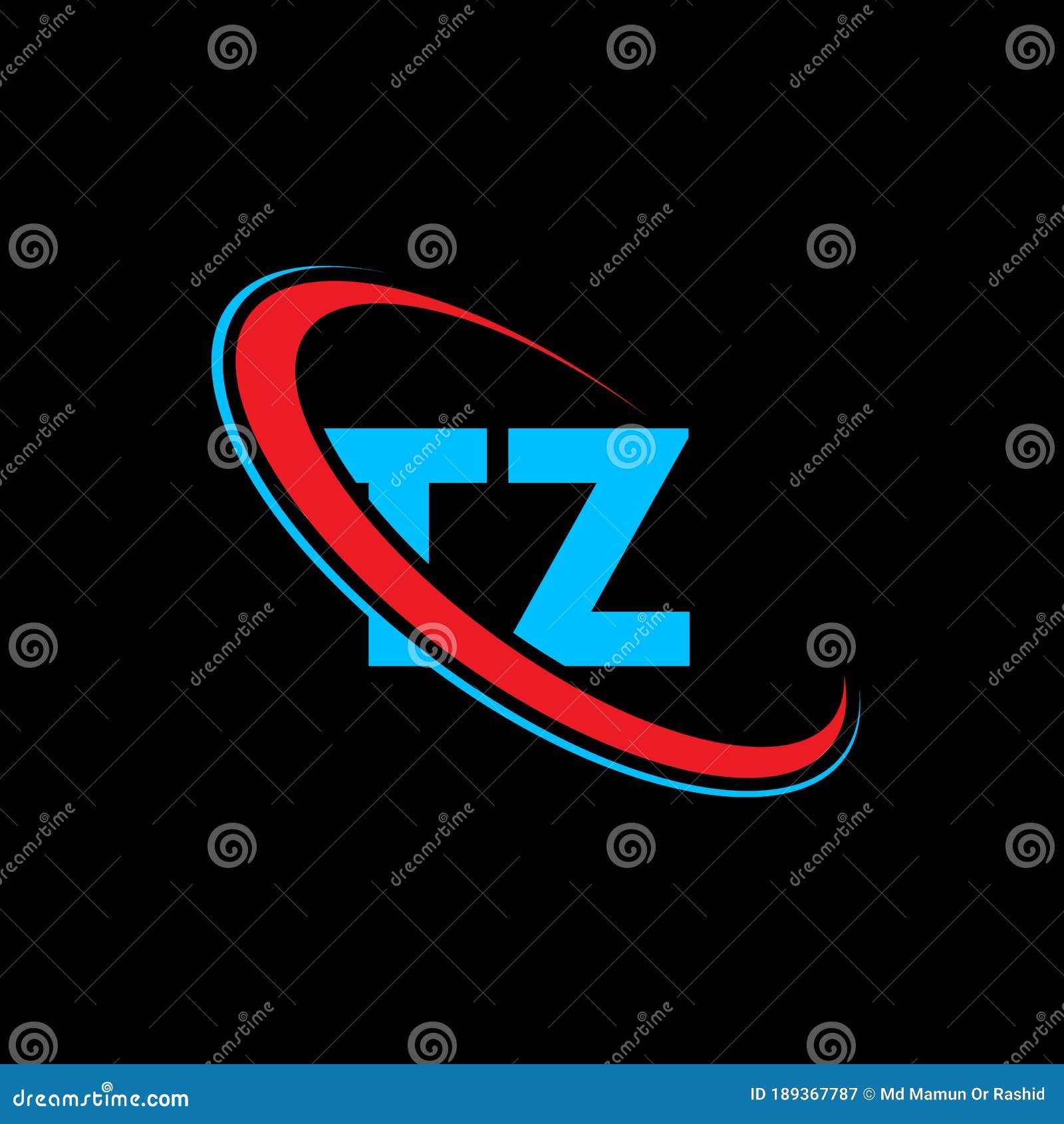 TZ T Z Letter Logo Design. Initial Letter TZ Linked Circle Uppercase ...
