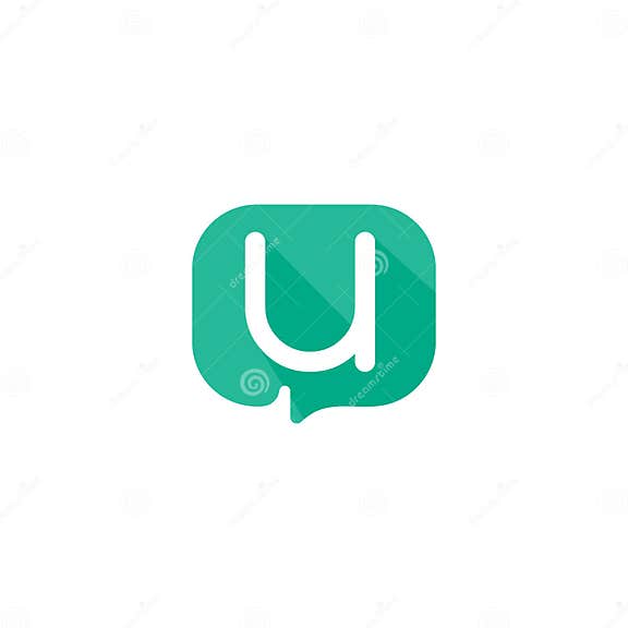 U Chat Logo Talk Vector Illustration, Chat Letter U Logo Stock Vector ...