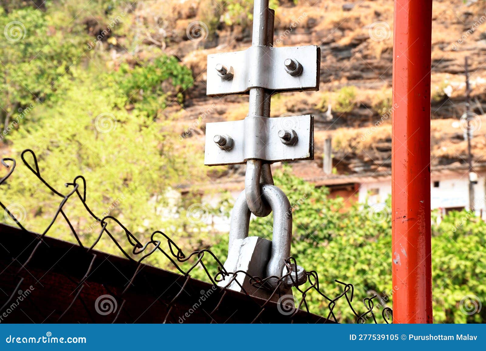 U Clamp Pipe Support Accessories Item. Stock Image - Image of yellow ...