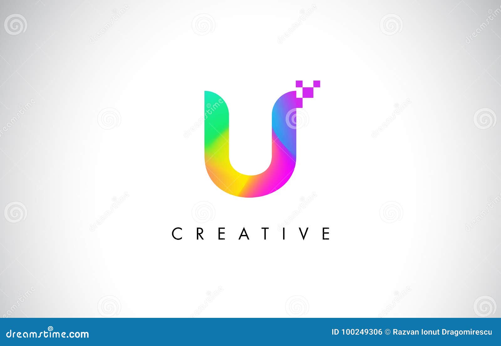 U Colorful Logo Letter Design Vector. Creative Rainbow Gradient Stock ...