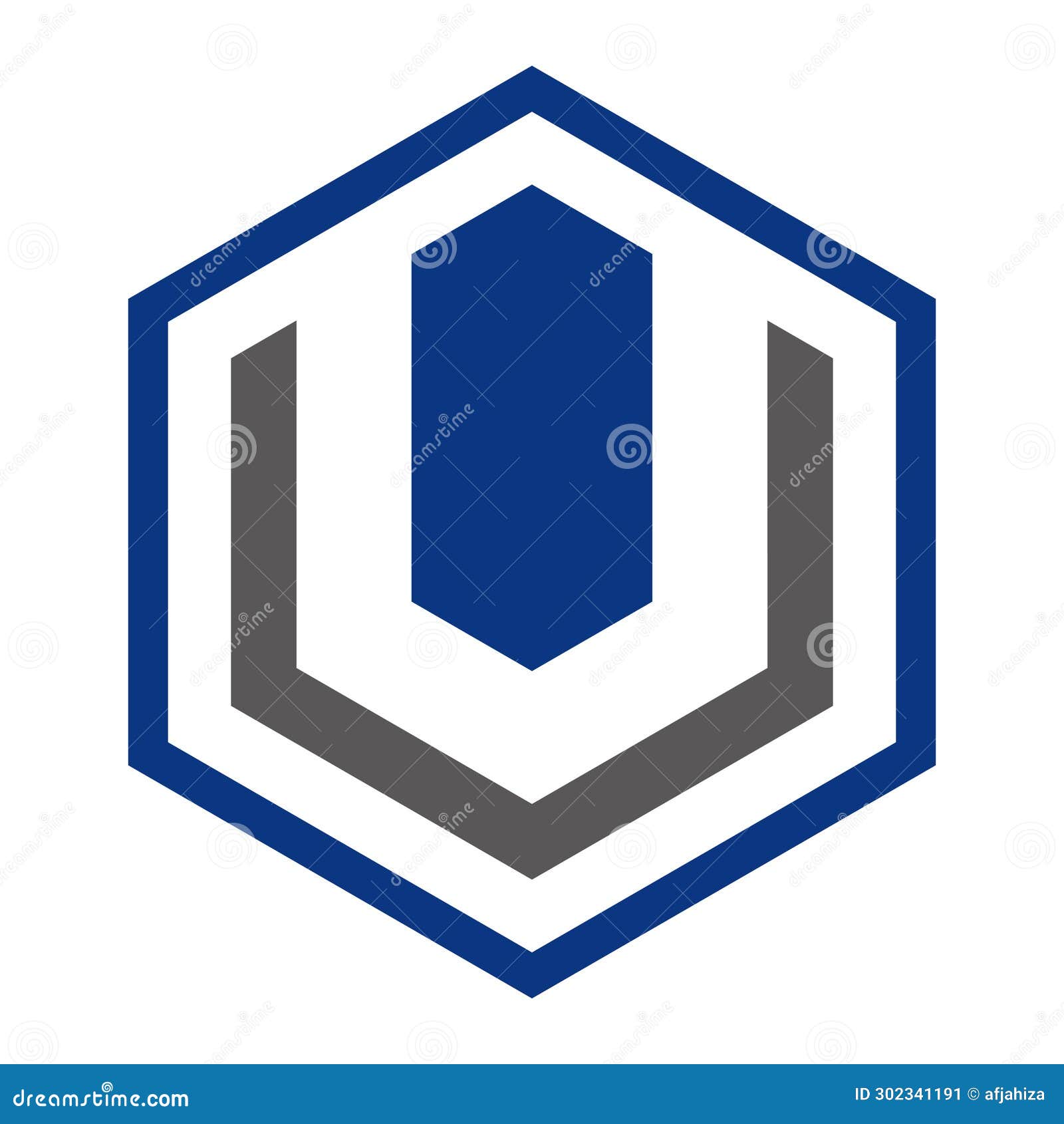 U Hexagon Logo Icon Template 1a Stock Vector - Illustration of security ...