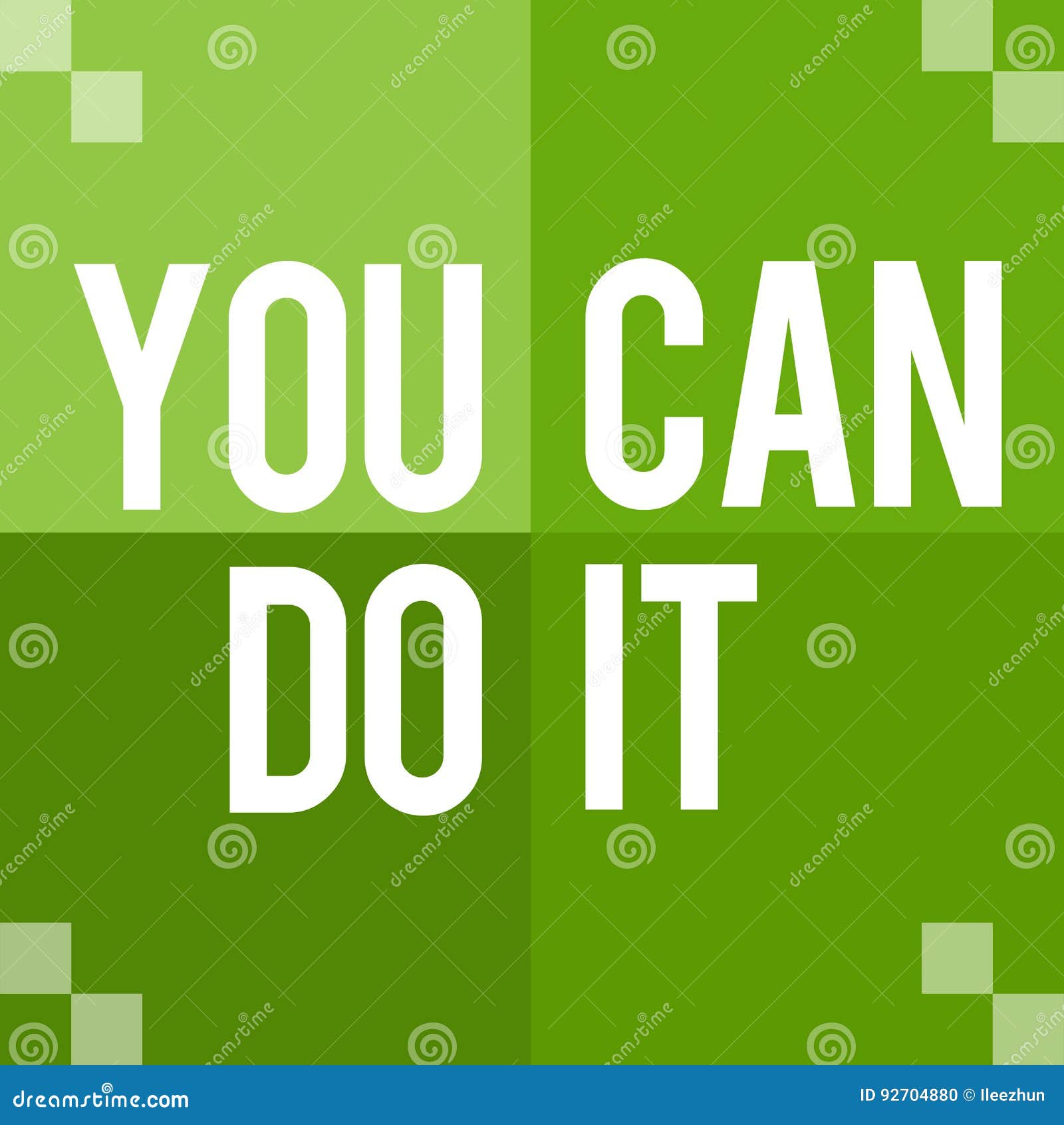 U Kunt Het Doen Groene Vier Blokken Stock Illustratie - Illustration of ...