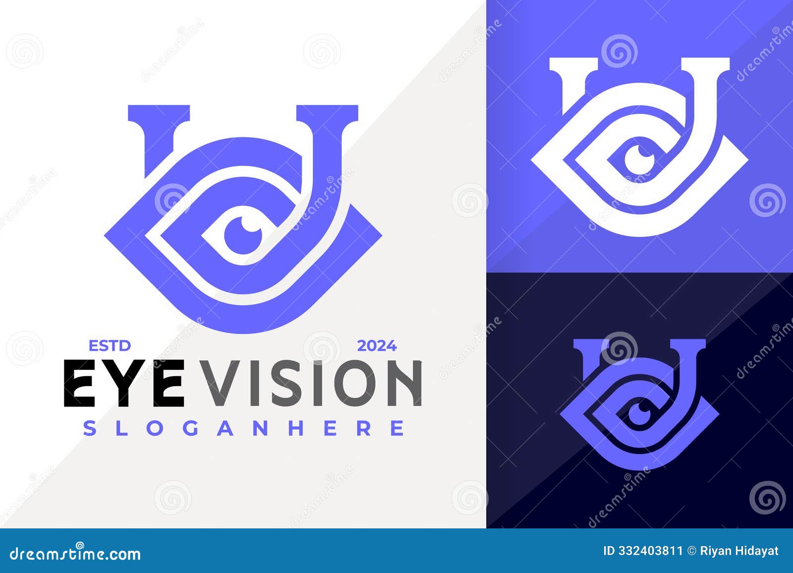 U Letter Eye Logo Design Abstract Elegant Vector Template Stock ...