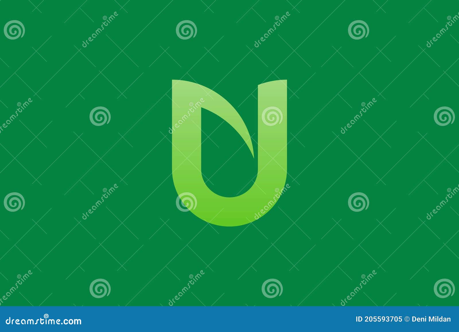 U Letter and Leaf Logo Design Template Vector Stock Vector ...