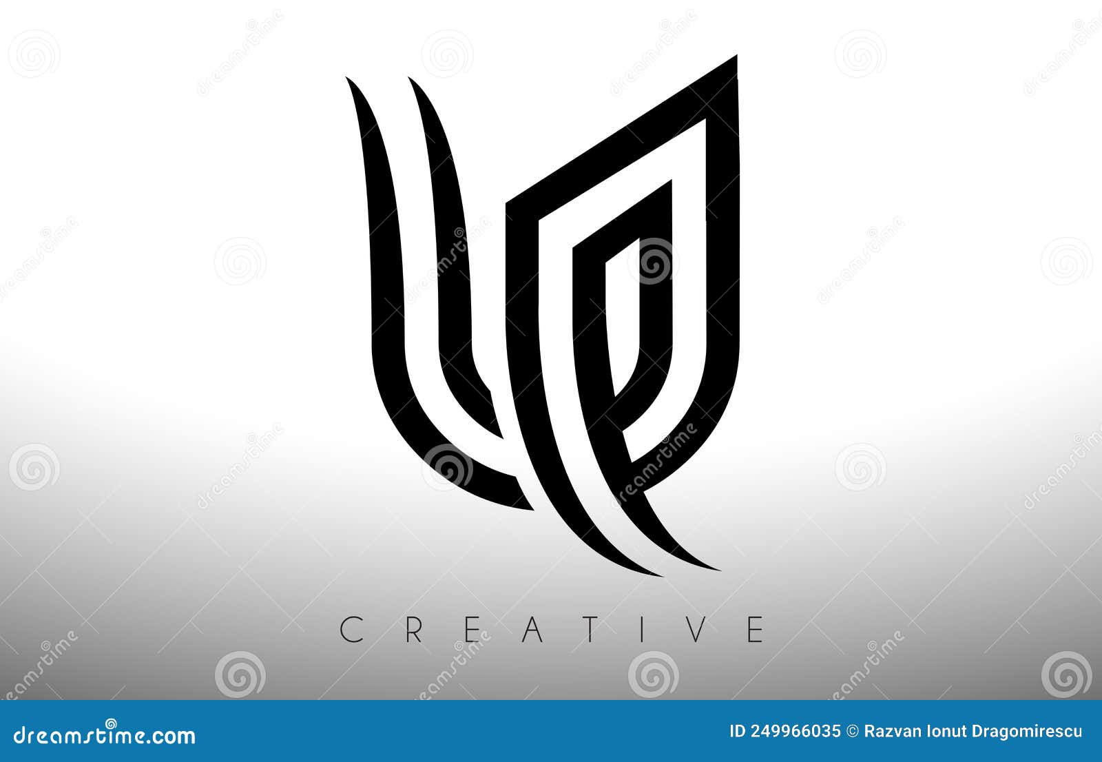 U Letter Logo with Creative Lines and Monogram Look Vector Stock Vector ...
