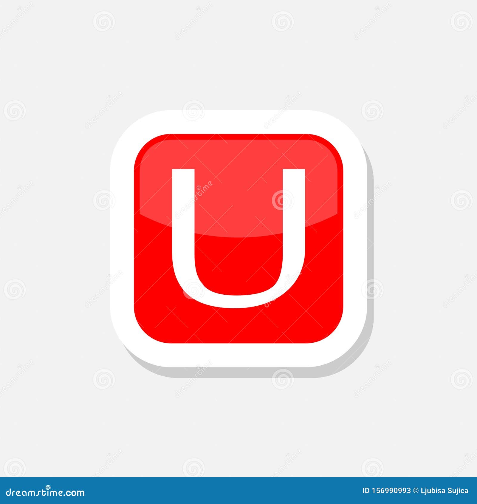 Red U Letter Logo Template Illustration Design Sticker Stock Vector ...