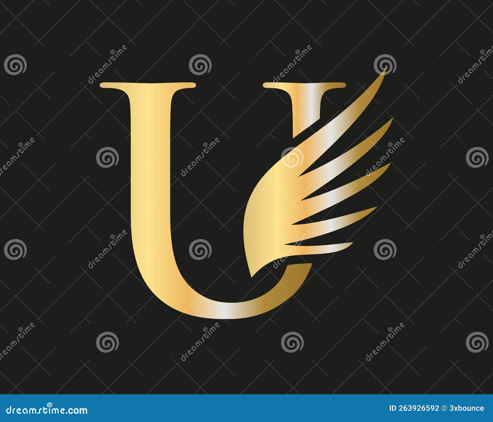 U Letter Transportation Logo Design. Initial Flying Wing U Letter Logo ...