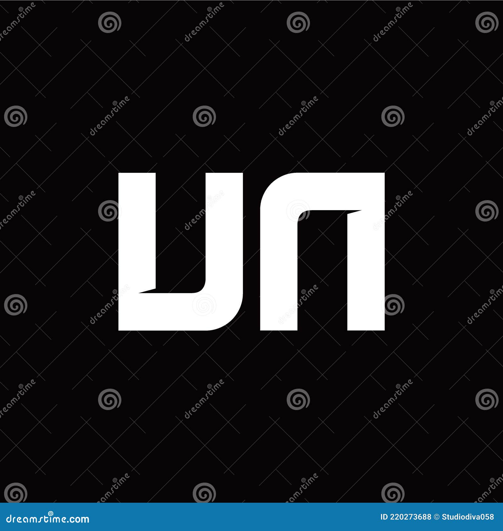 U N Letter Monogram Style Initial Logo Template Stock Illustration ...