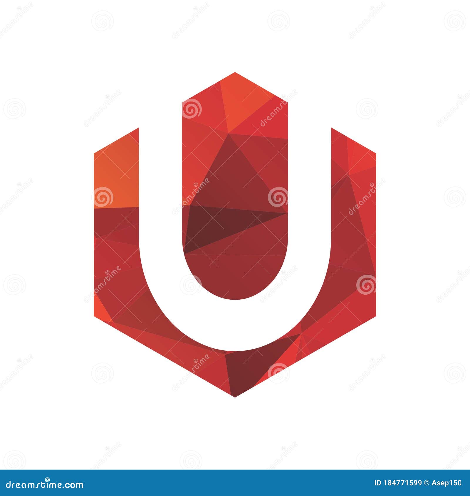 U Red Polygonal Logo and Icon Stock Vector - Illustration of icon ...