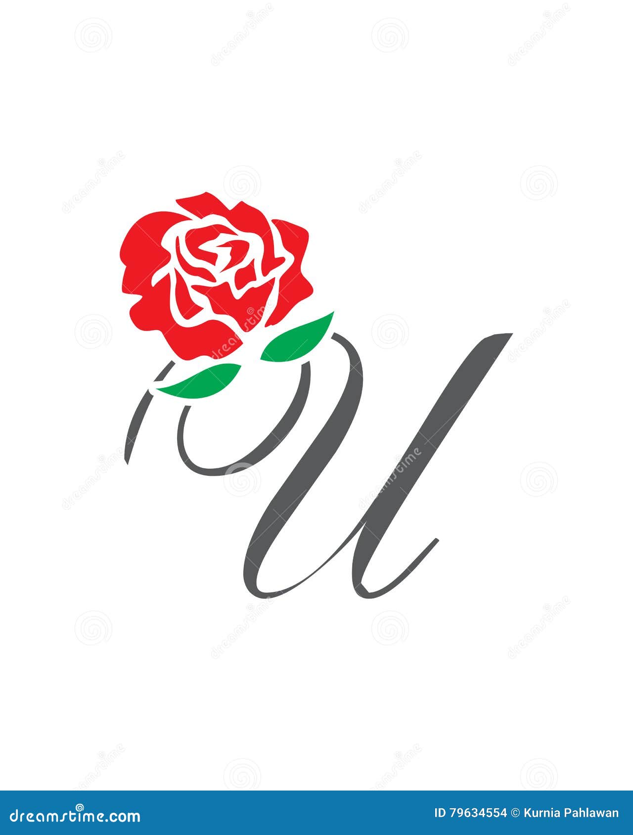 U Rose stock vector. Illustration of health, leaf, rose - 79634554