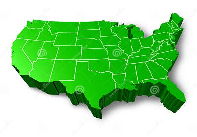 U.S.a 3D green map stock illustration. Illustration of green - 19394470