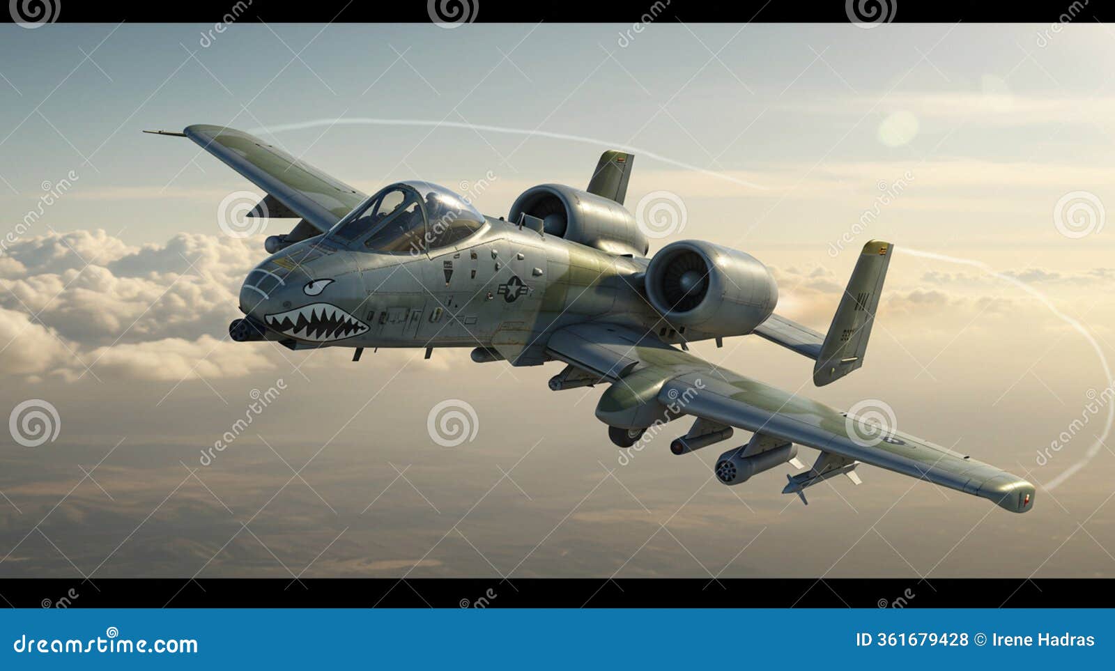 A U.S. Air Force A-10 Thunderbolt II Aircraft In Flight, Also Known As ...