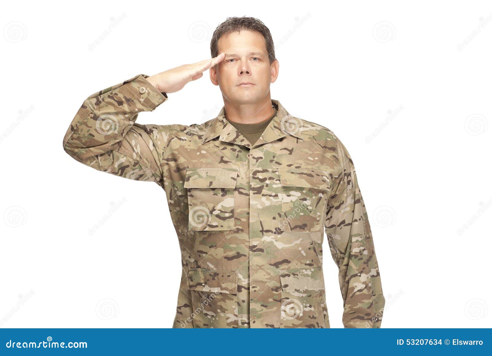 U.S. Army Soldier, Sergeant. Isolated and Saluting. Stock Photo - Image ...