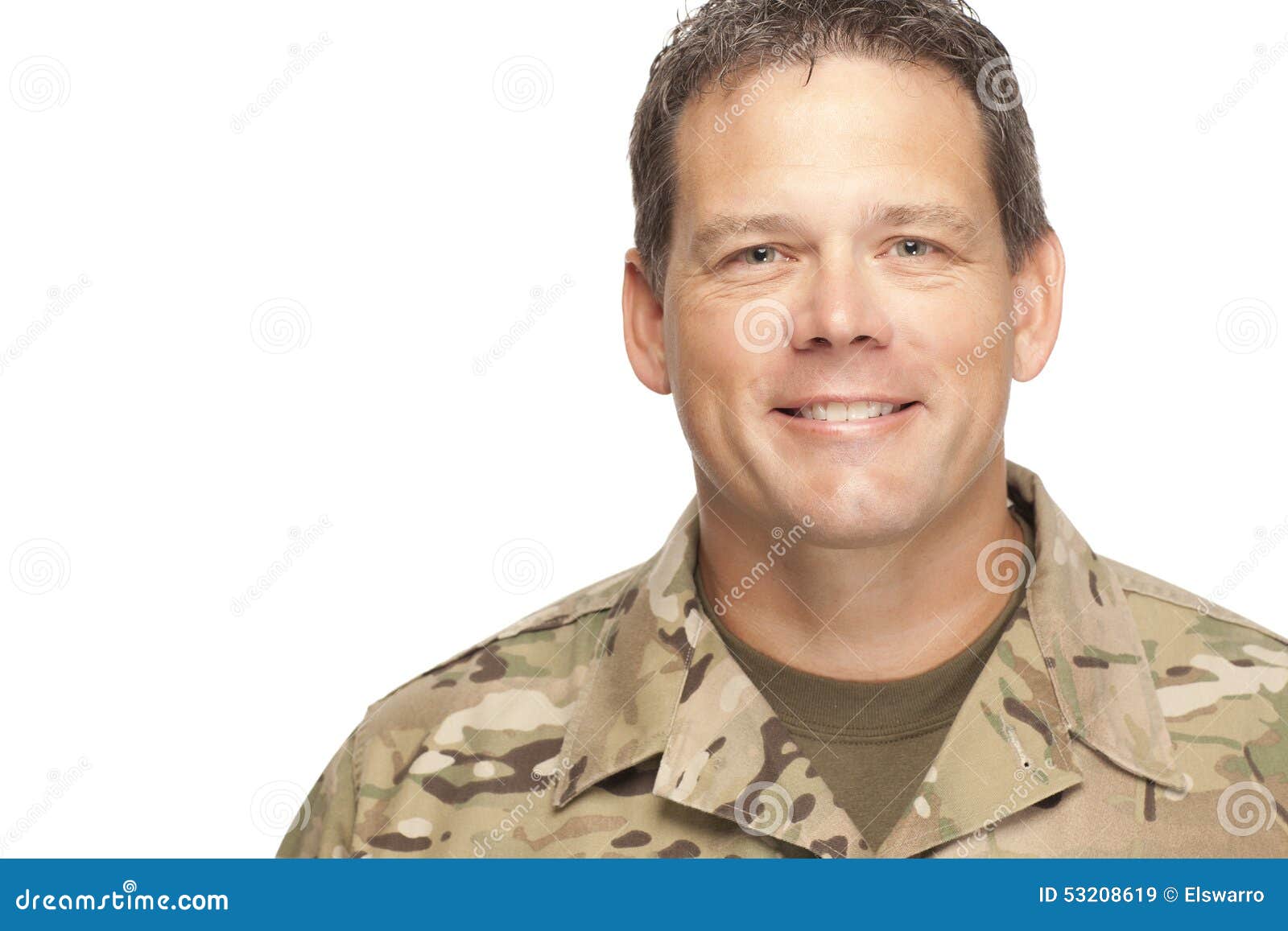 U.S. Army Soldier, Sergeant. Isolated and Smiling. Stock Image - Image ...