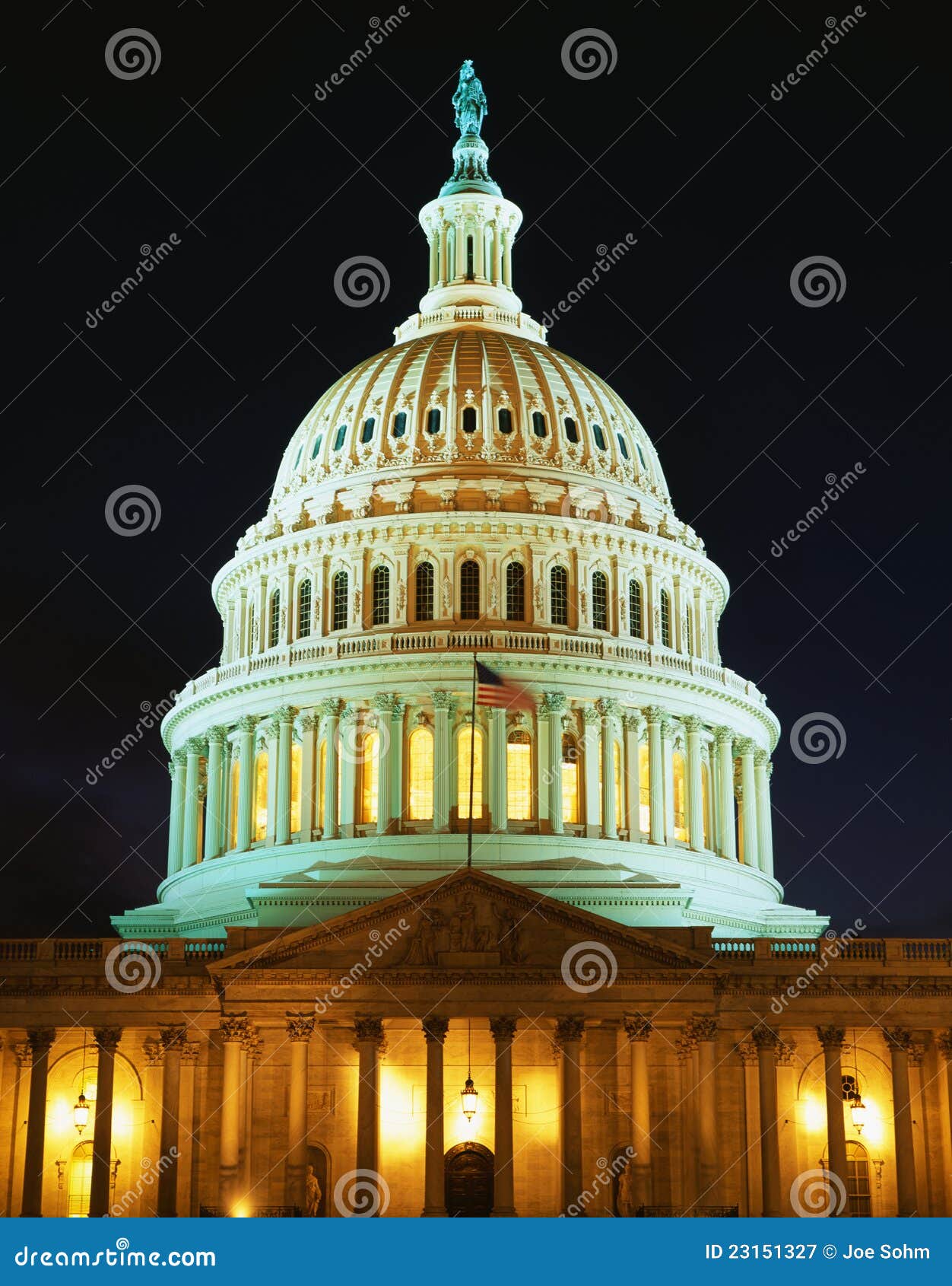 U.S. Capitol Building at Night Stock Image - Image of dome, columbia ...