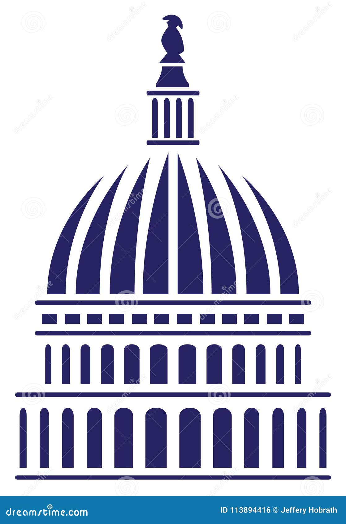 U.S. Capitol Dome Vector Illustration Stock Vector - Illustration of ...