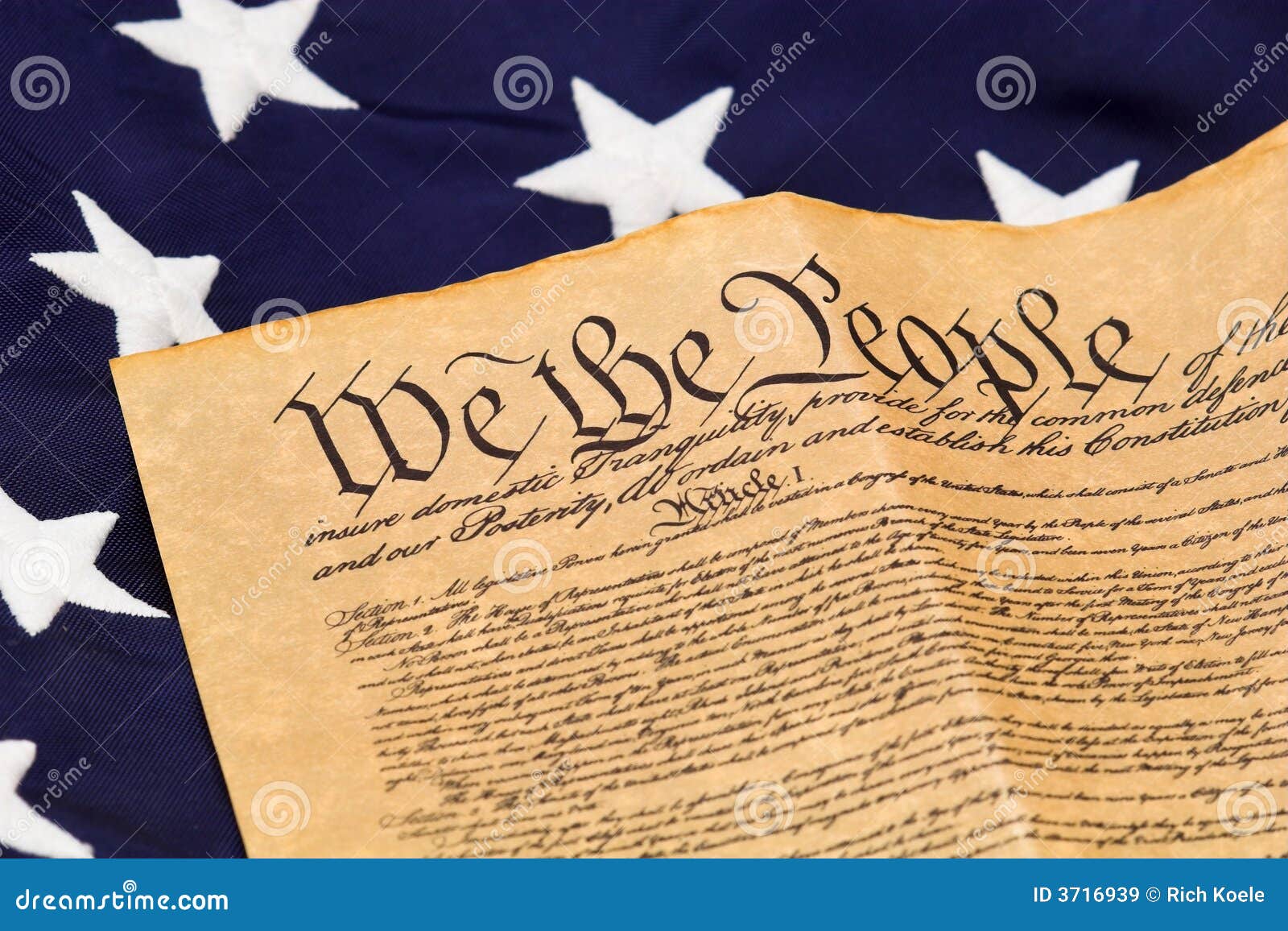 U.S. Constitution and Stars Stock Image - Image of paper, crease: 3716939