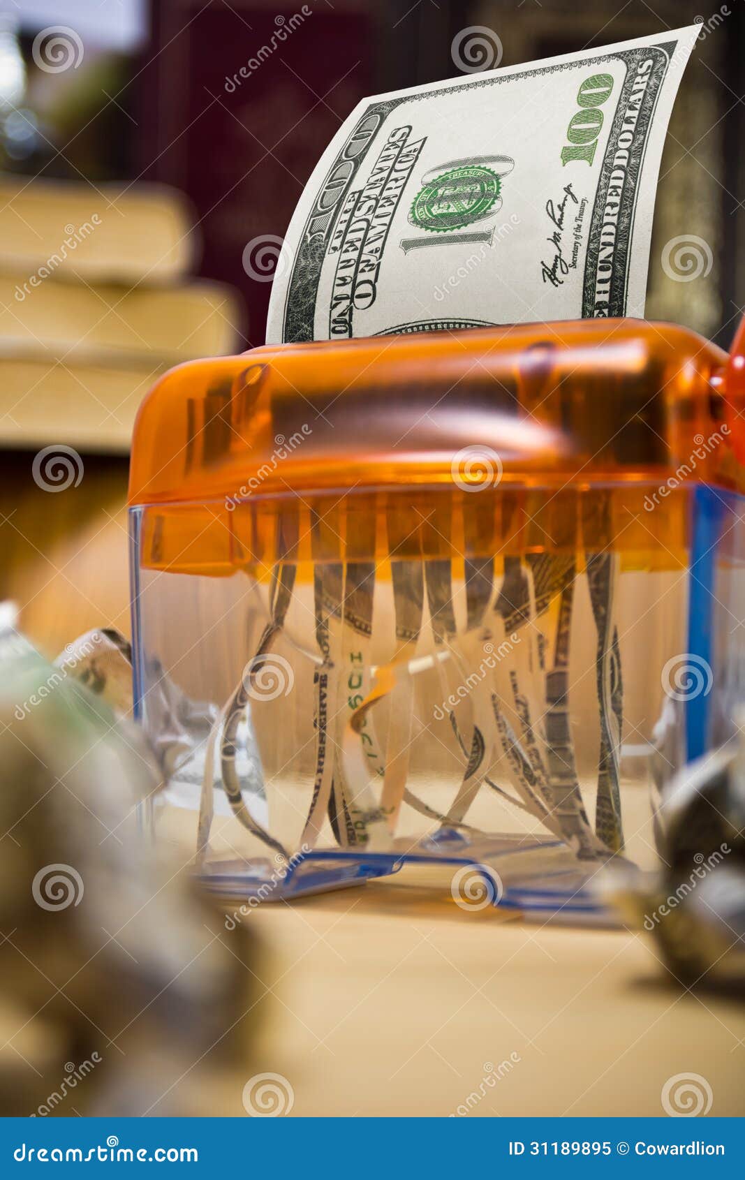 U.S. Dollar Banknote in a Paper Shredder Stock Image - Image of ...