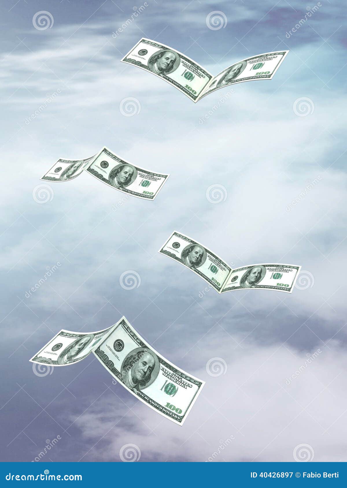 Dollar Banknotes In The Form Of Stairs Isolated On White Background ...