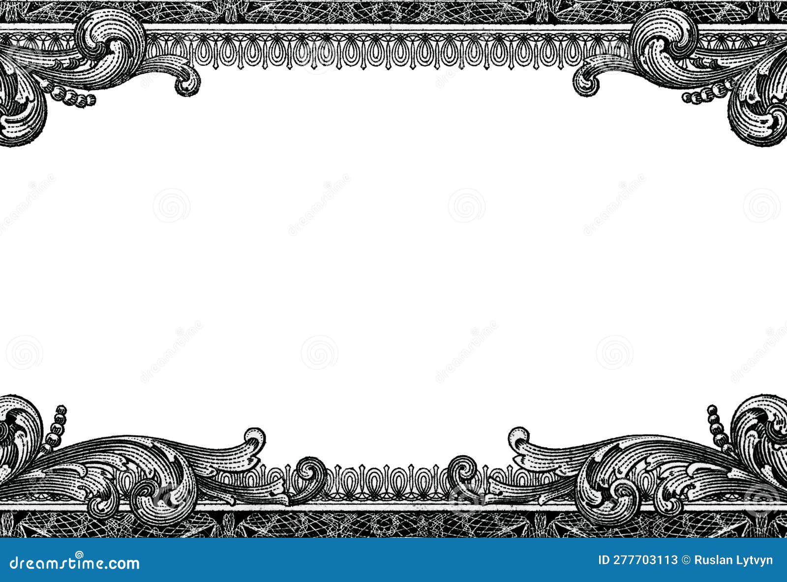 U.S. Dollar Border with Empty Transparent Middle Area for Design ...