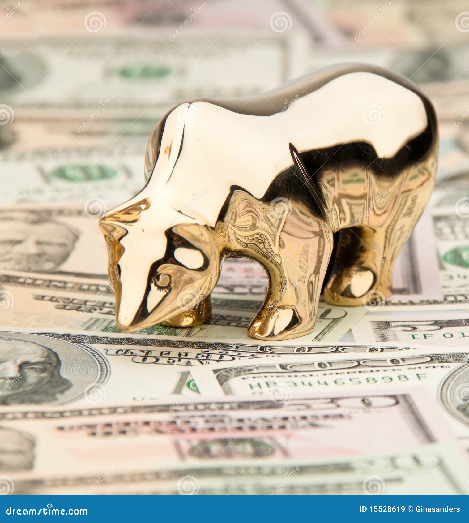 U.S. Dollars Banknotes with Bull and Bear Stock Image - Image of ...