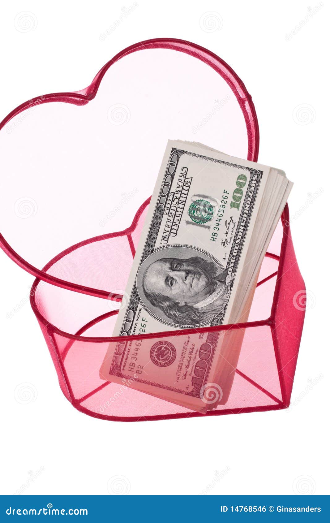 U.S. Dollars Bills in a Heart Stock Photo - Image of note, money: 14768546