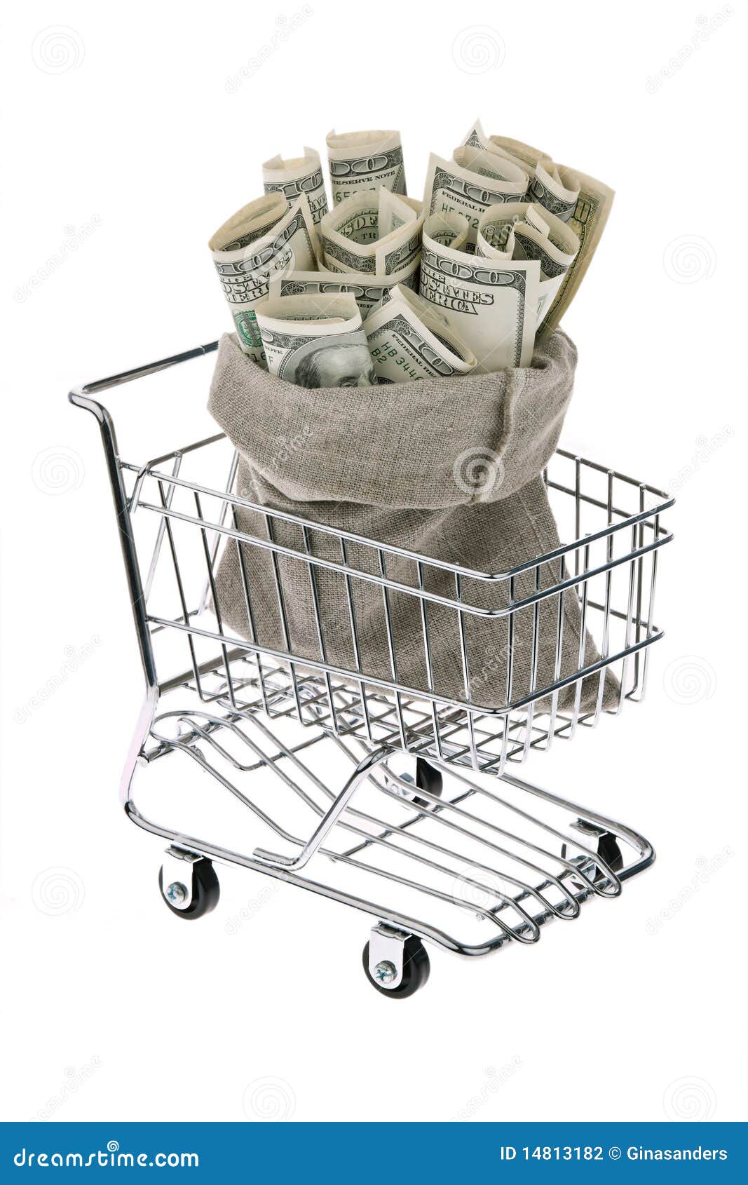 U.S. Dollars Bills in a Sack Stock Photo - Image of currency, credit ...