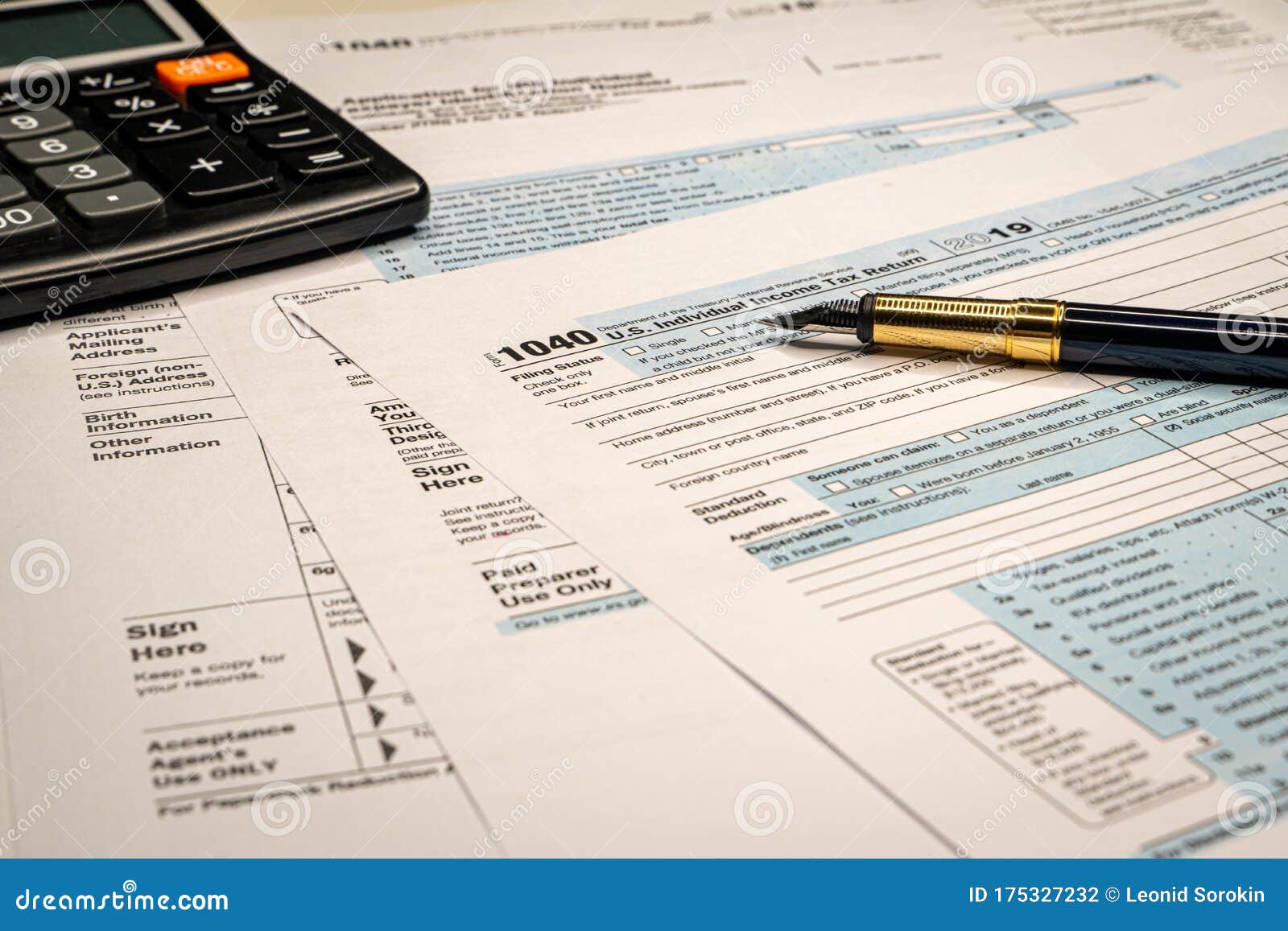 U.S Individual Income Tax Return. Background Editorial Photography ...