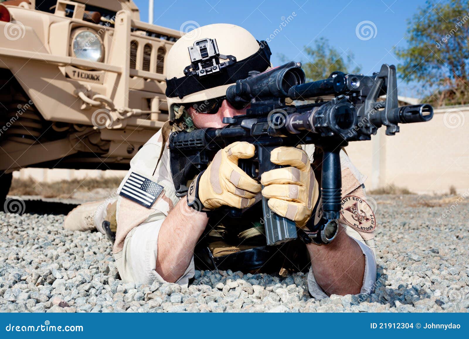 U.S. Navy in Prone Position Editorial Stock Image - Image of protection ...