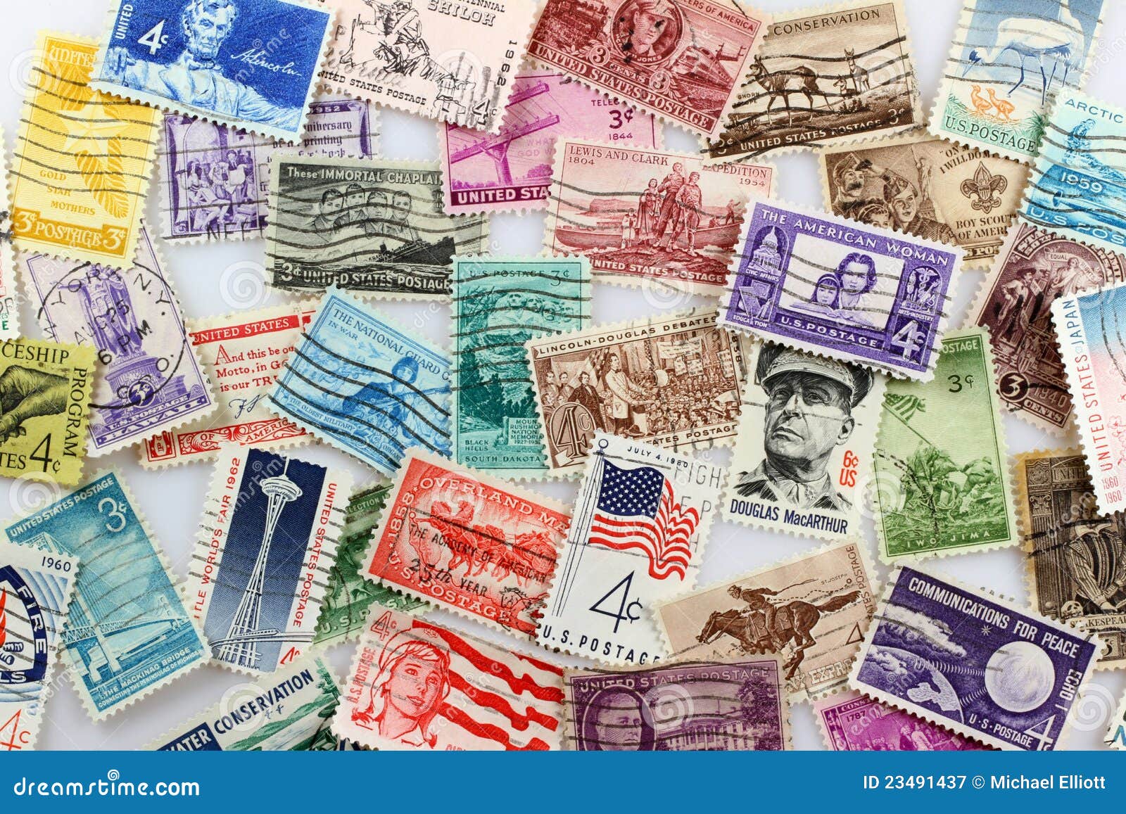U. S. Postage Stamps editorial photography. Image of colorful - 23491437
