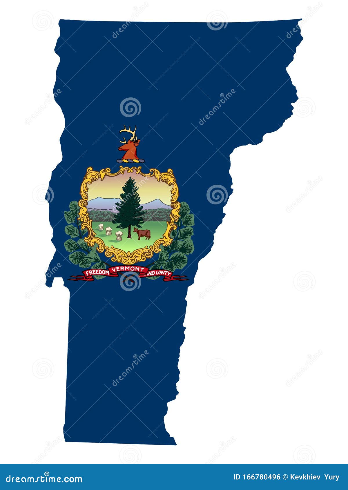 U S State of Vermont Flag Map Vector Illustration Eps 10 向量例证 - 插画 包括有 ...