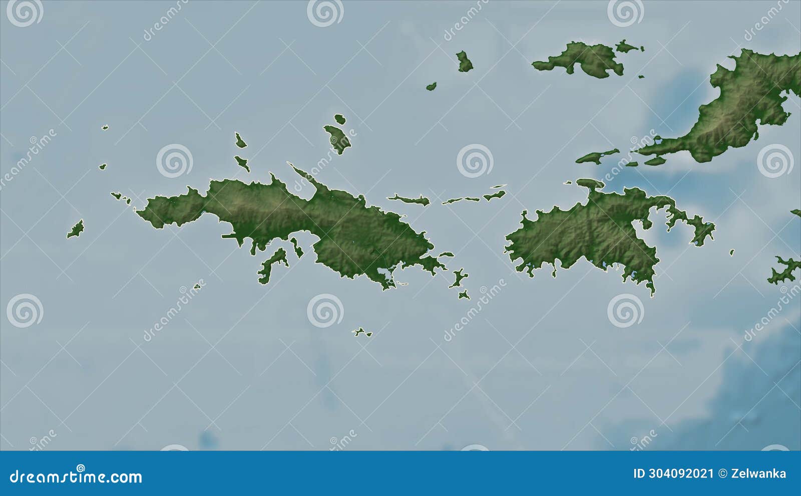 U.S. Virgin Islands - Saint Thomas Outlined. Pale Stock Illustration ...