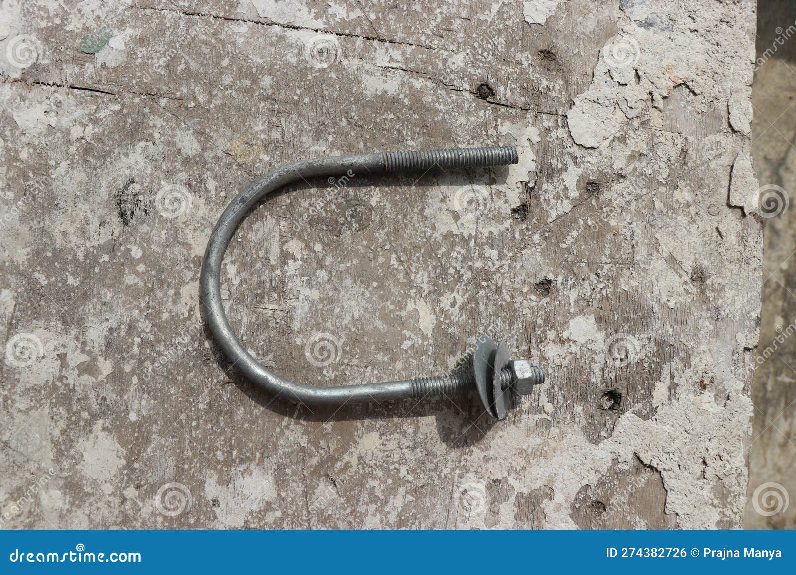 U Shaped Bolt with Washers and Nut on Its Threading Placed on a ...