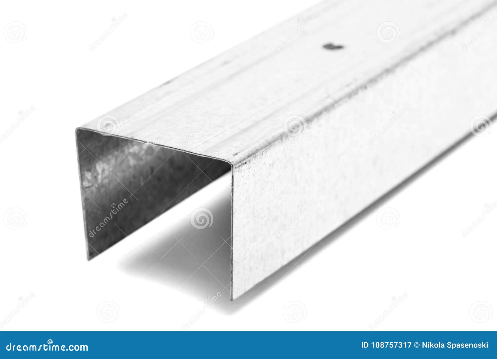 U shaped metal profile stock image. Image of stainless - 108757317