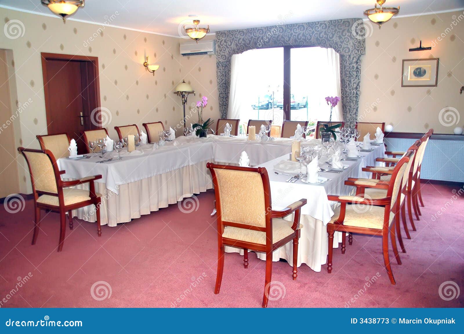 U shaped table stock image. Image of room, buffet, banquet - 3438773