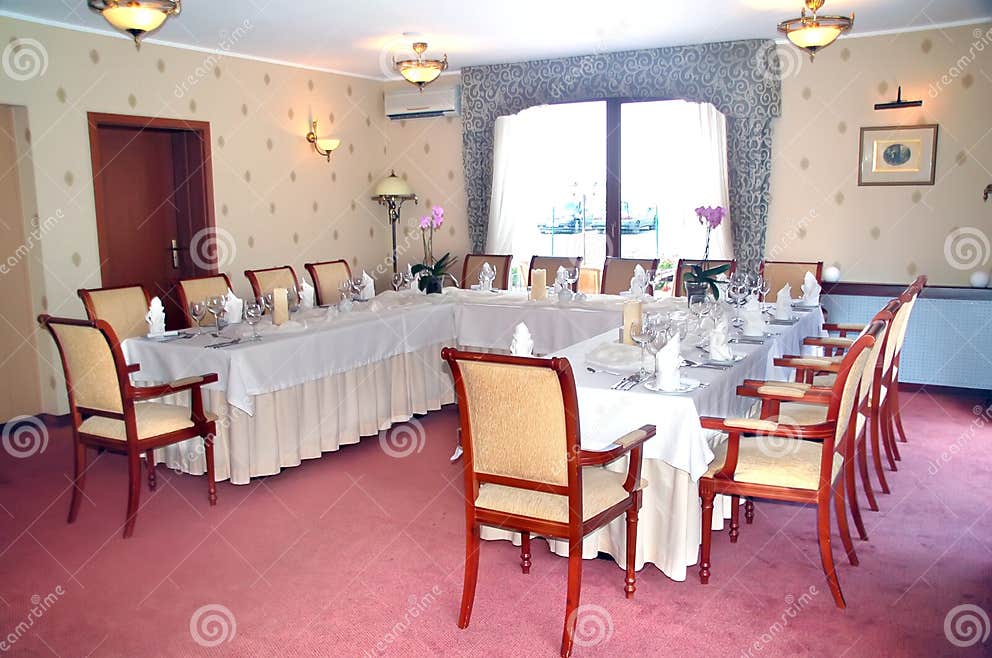 U shaped table stock image. Image of room, buffet, banquet - 3438773